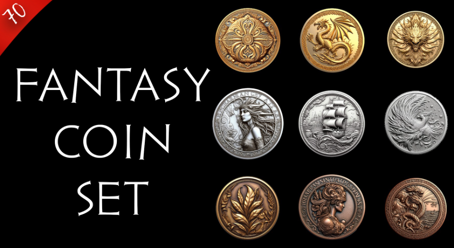 Fantasy Coin Set in 2D Assets - UE Marketplace
