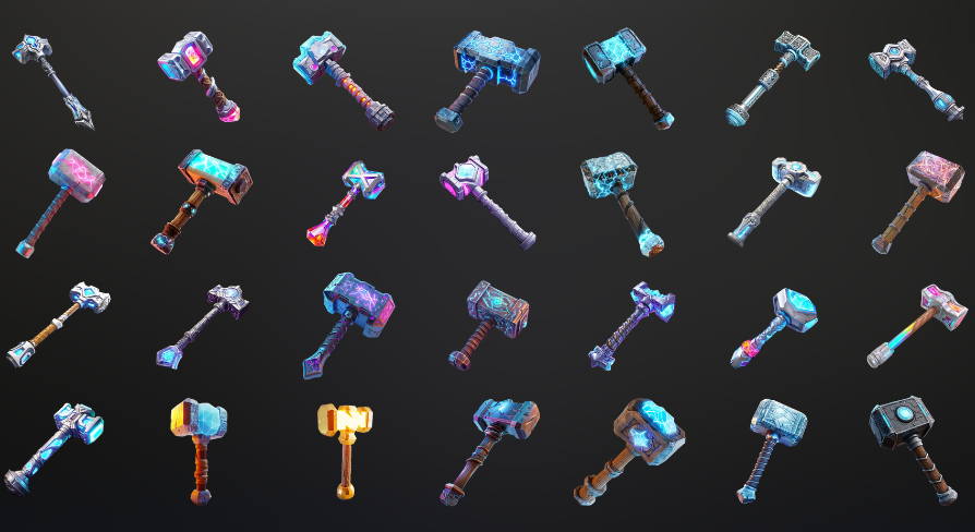 Fantasy Hammers - Icon Pack：2Dアセット - UE マーケットプレイス