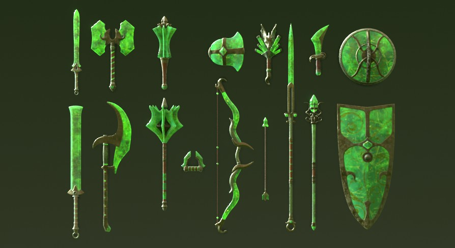 Fantasy Jade Weapon Set in Weapons - UE Marketplace