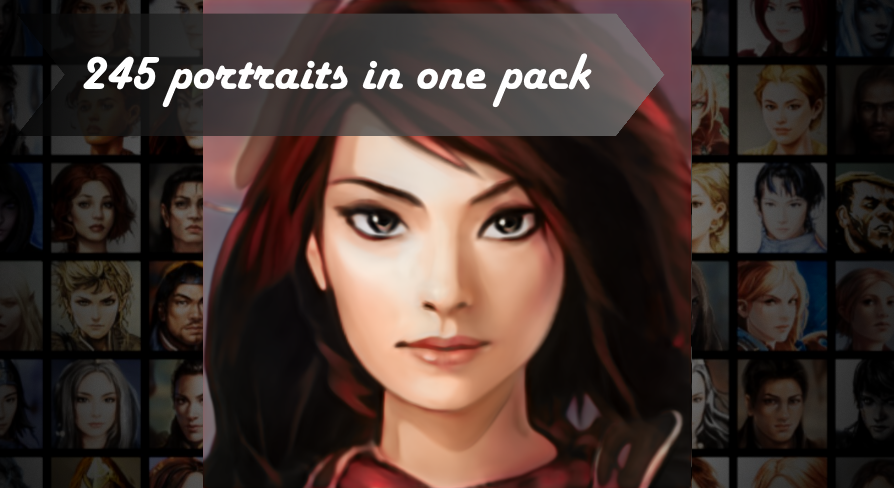 Fantasy Portrait Pack -- 245 Unique RPG Character Art Icons in 2D ...