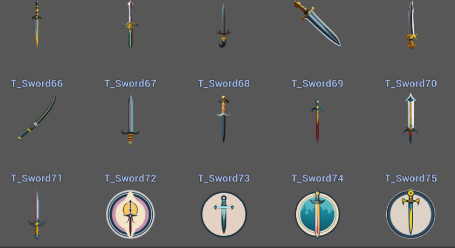 Fantasy Swords Daggers And Blades Icon Texture Pack in 2D Assets - UE ...