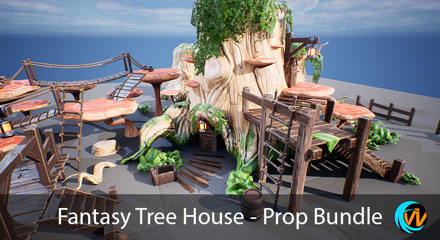 Fantasy Tree House - Prop Bundle：プロップ・小物 - UE マーケットプレイス
