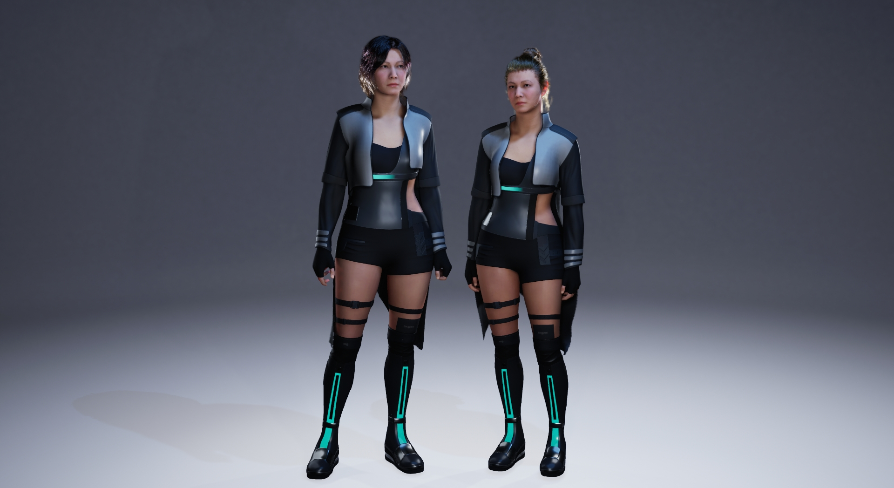 在角色创建的Female Cyber Outfit - 虚幻引擎商城