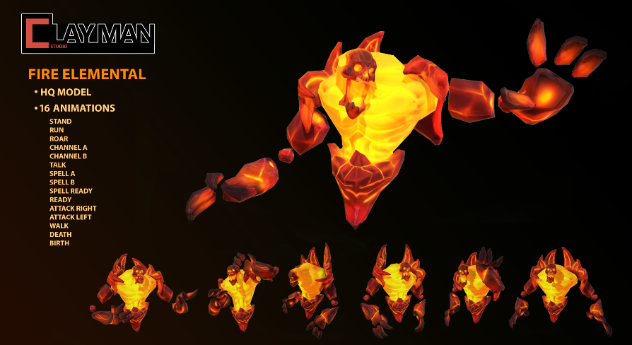 Fire Elemental in Characters - UE Marketplace