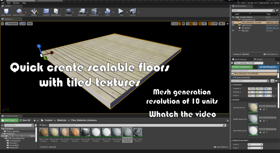 Floor Generation Tool in Blueprints - UE Marketplace