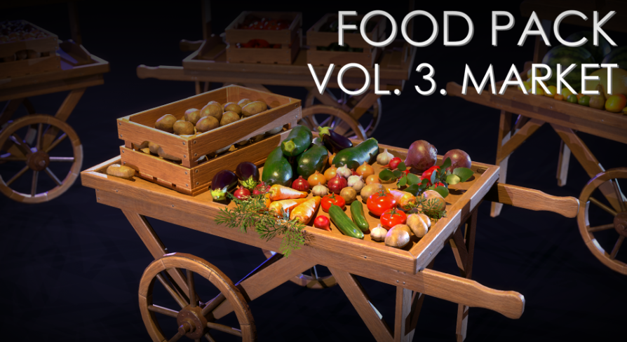Food Pack vol. 3. Fruit and vegetable market in Props - UE Marketplace