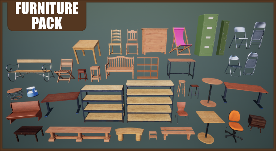 在道具创建的Furniture Pack - 虚幻引擎商城