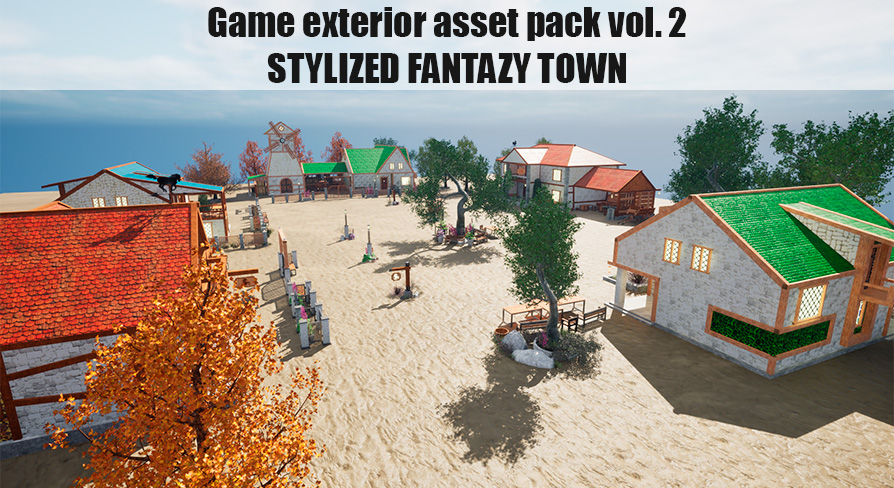 在道具创建的Game exterior asset pack vol. 2 - 虚幻引擎商城