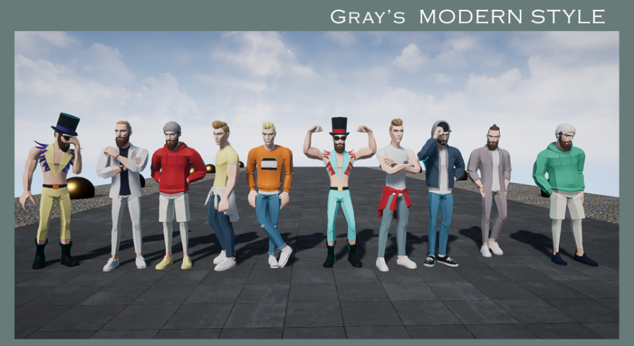 Gray: Ein Modern Pack in Characters - UE Marketplace