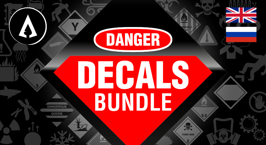 HG Decals - Danger Signs Bundle in Materials - UE Marketplace