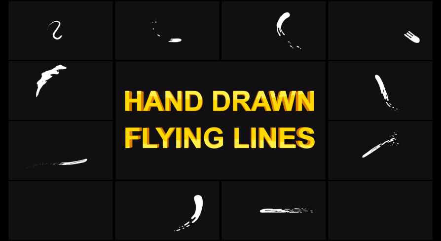 Hand Drawn Flying Lines：2Dアセット - UE マーケットプレイス