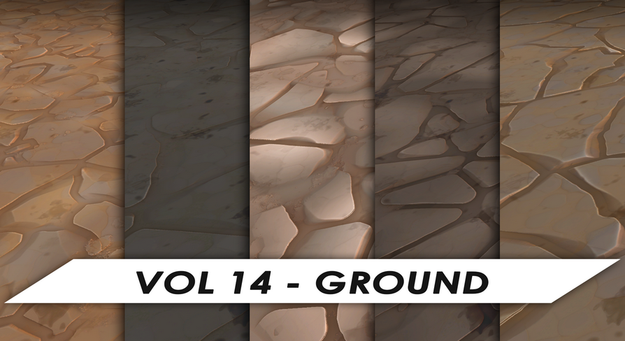 Hand Painted Textures - Vol 14 - Ground 2：マテリアル - UE マーケットプレイス