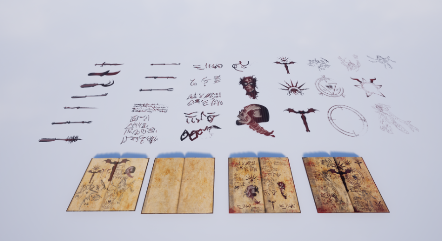 Horror Decal Pack / Book / AI SOURCES in Materials - UE Marketplace
