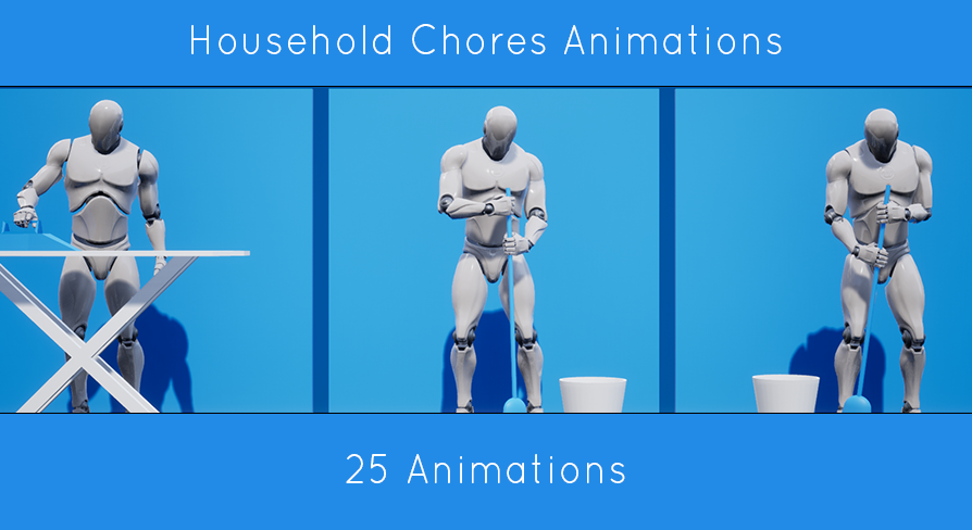 Household Chores Animations in Animations - UE Marketplace