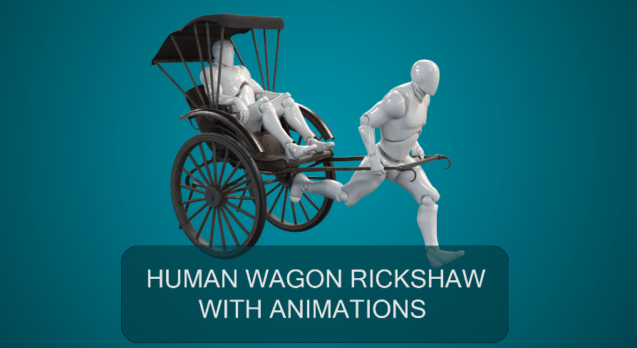 Human Wagon Rickshaw With Animations in Animations - UE Marketplace