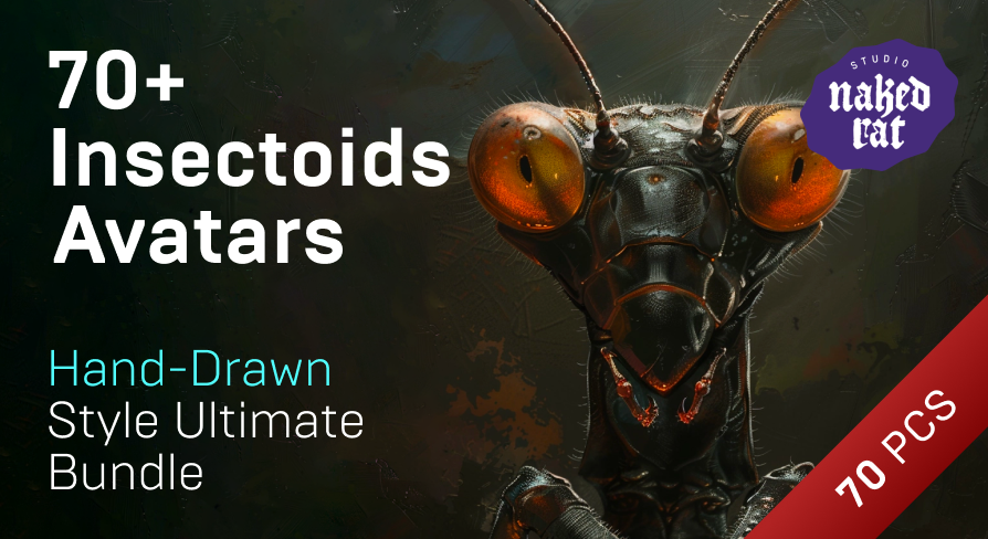 Insectoids Character Avatar Portraits, Insectoid Avatars Icons SET：2D ...