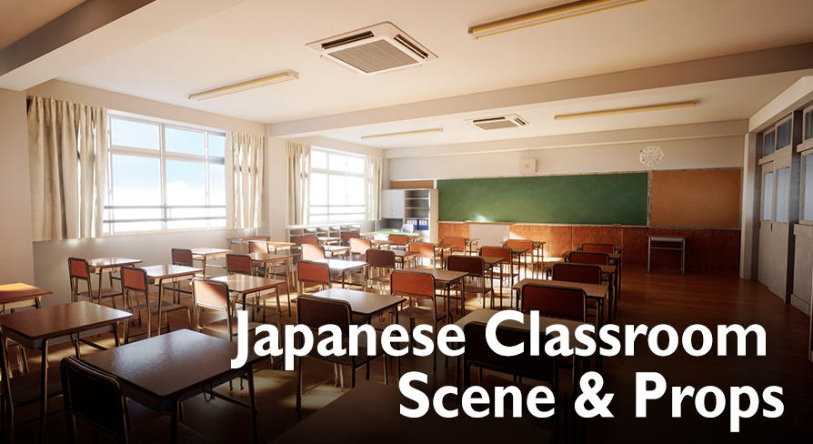 Japanese Classroom Pack in Props - UE Marketplace