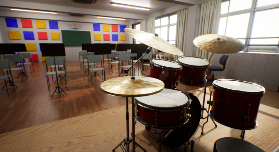 在环境创建的Japanese School Music Class - PBR Instruments - 虚幻引擎商城