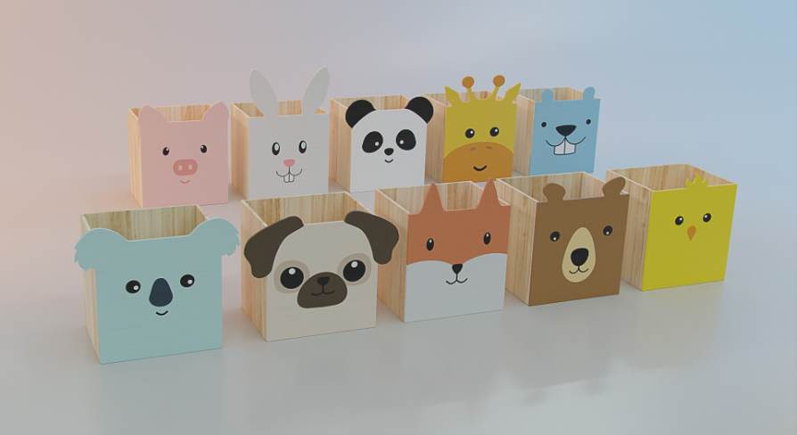 Kids Bookcase - Animal Storage Box：建築ビジュアライゼーション - UE マーケットプレイス