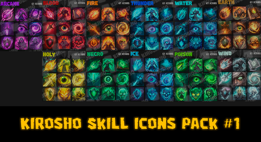 Kirosho Skill Icons Pack #1 in 2D Assets - UE Marketplace