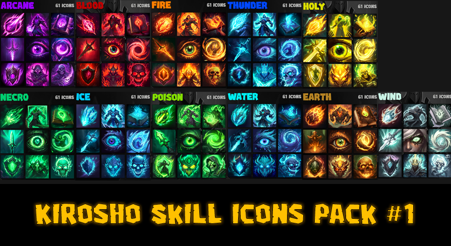 Kirosho Skill Icons Pack #1 in 2D Assets - UE Marketplace