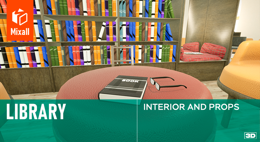 Library - interior and props：環境 - UE マーケットプレイス