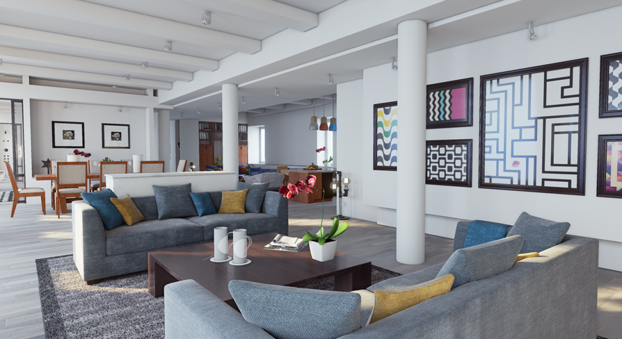 Loft White Simplicity in Architectural Visualization - UE Marketplace
