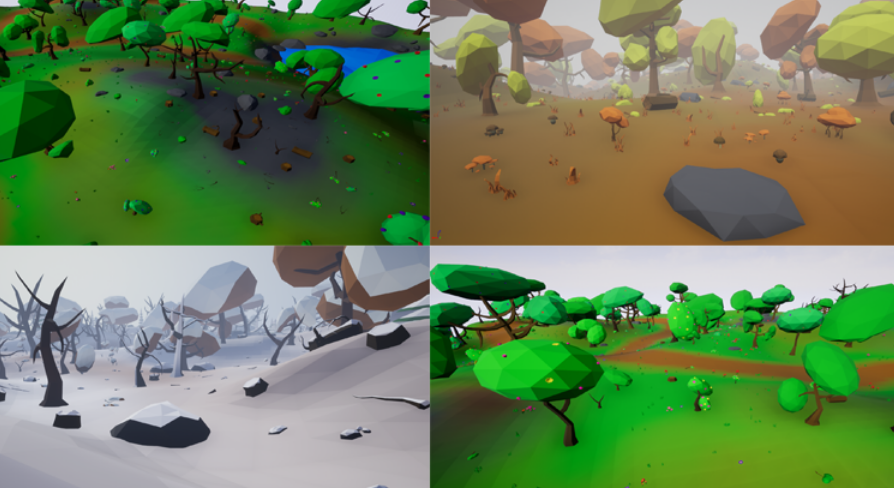 Low Poly 4 Season Forest Pack in Environments - UE Marketplace
