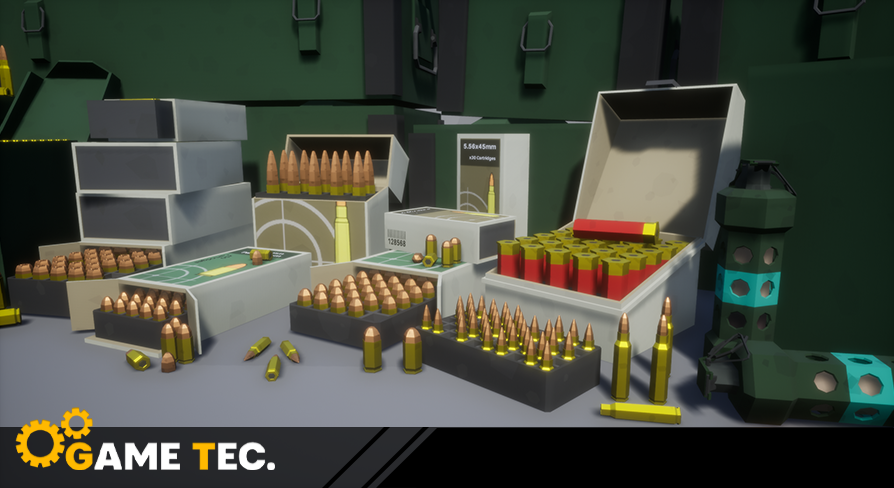 Low Poly Ammo Bullets Pack in Props - UE Marketplace