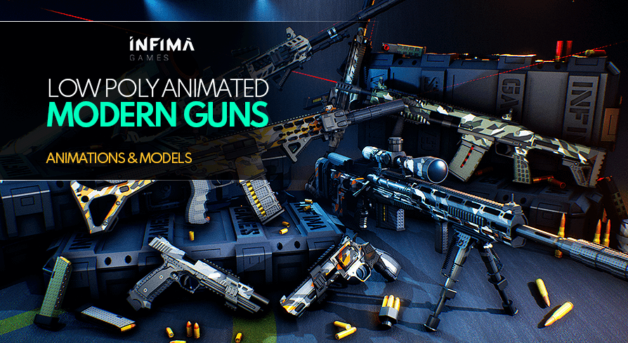 Low Poly Animated - Modern Guns Pack, 카테고리 애니메이션 - UE 마켓플레이스