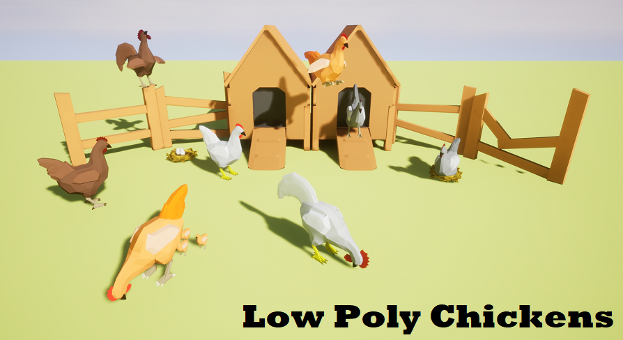 Low Poly Chickens：キャラクター - UE マーケットプレイス