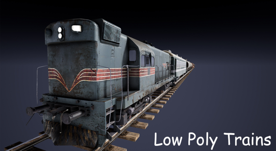 Low Poly Trains in Props - UE Marketplace