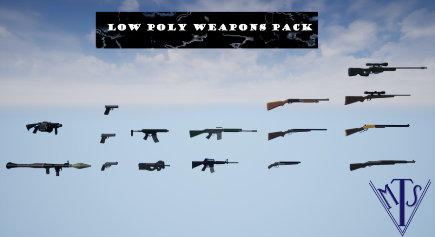 Low Poly Weapons Pack in Weapons - UE Marketplace