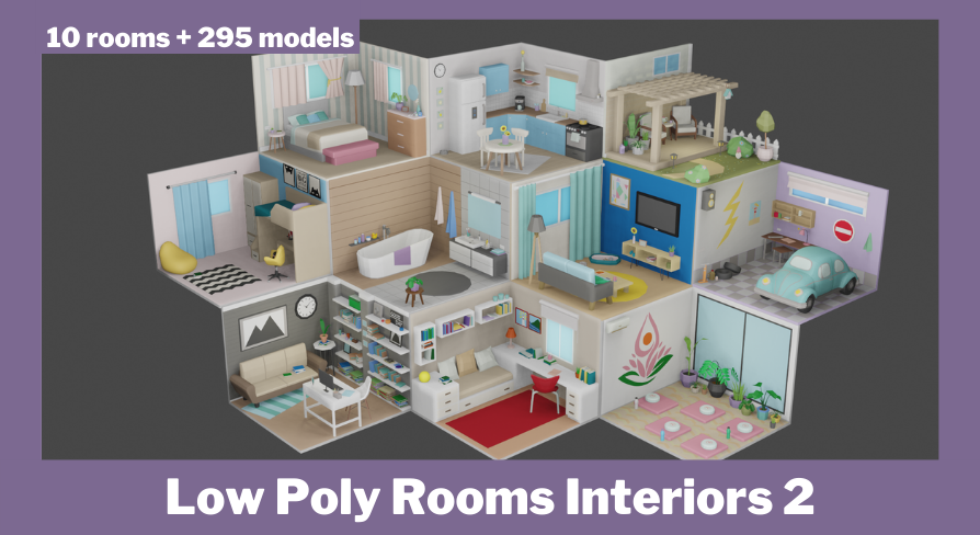 Low poly rooms / interior 2 in Props - UE Marketplace