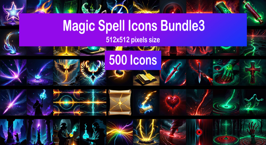 Magic Spell Icons Bundle3 in 2D Assets - UE Marketplace