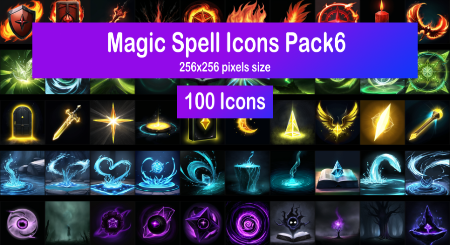 Magic Spell Icons Pack6 in 2D Assets - UE Marketplace