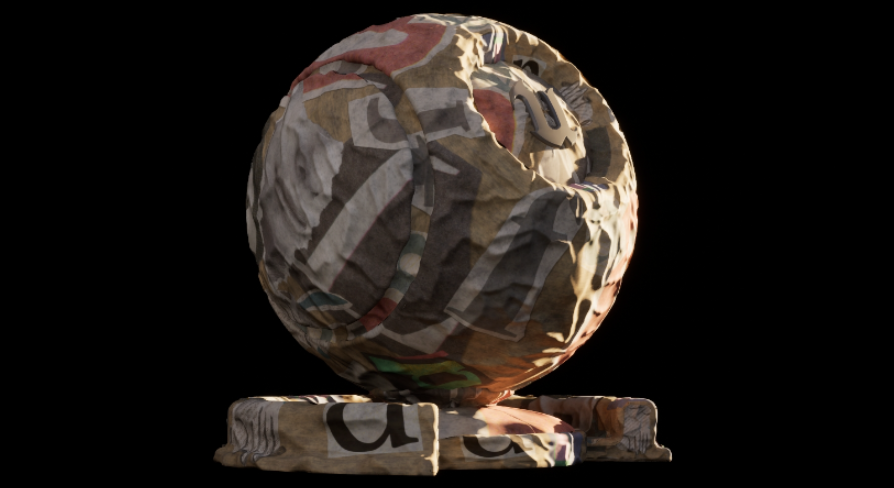 Master Crumpled Paper Material, 카테고리 머티리얼 - UE 마켓플레이스