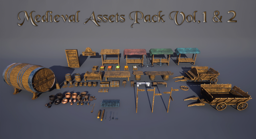 Medieval Assets Packs Vol. 1 & 2 in Props - UE Marketplace