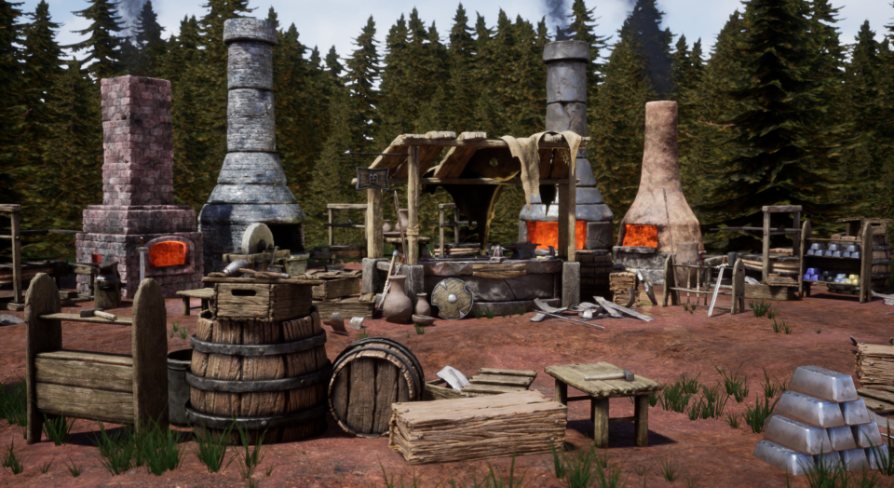 在环境创建的Medieval Blacksmith Forge - 虚幻引擎商城