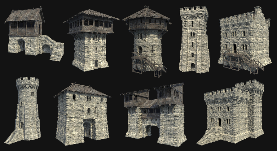 Medieval Castle Fortification Buildings in Props - UE Marketplace