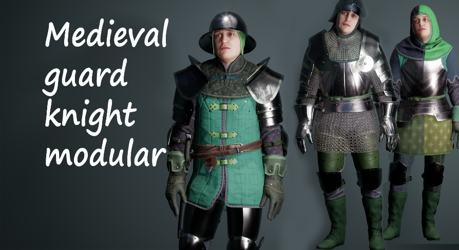 Medieval Guard Knight Modular, 카테고리 캐릭터 - UE 마켓플레이스