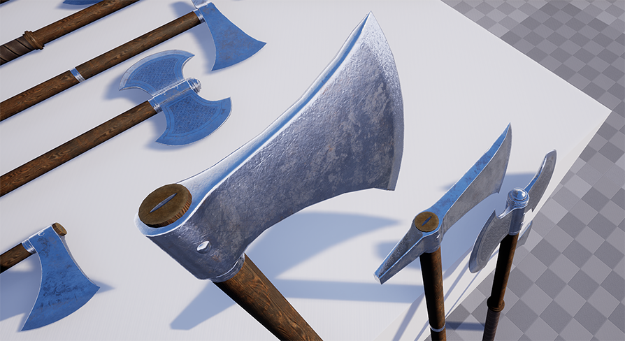 Medieval Long Battle Axe Pack in Weapons - UE Marketplace