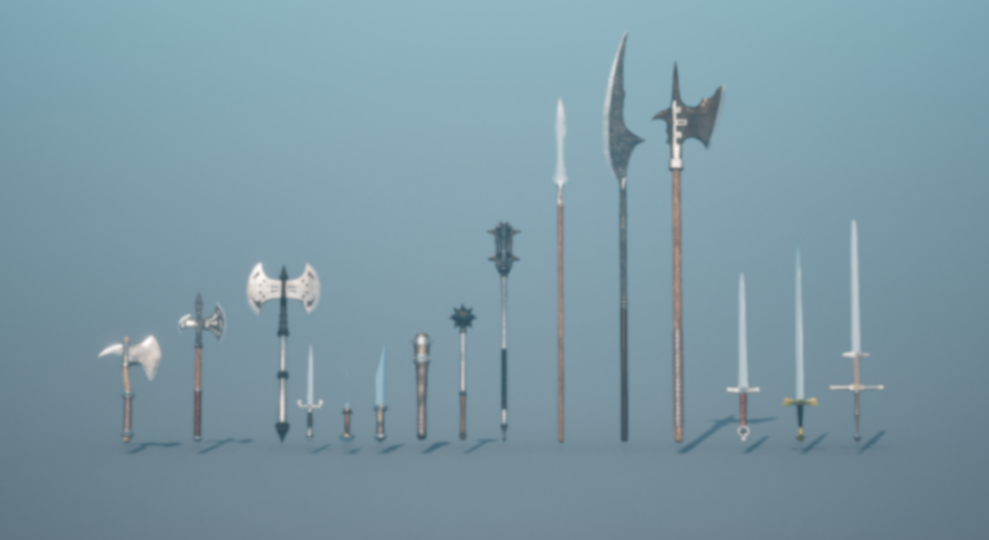 Medieval & fantasy Meele Weapons Pack, 카테고리 소품 - UE 마켓플레이스