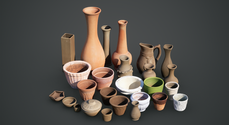 Megascans: Rustic Pottery, 카테고리 메가스캔 - UE 마켓플레이스