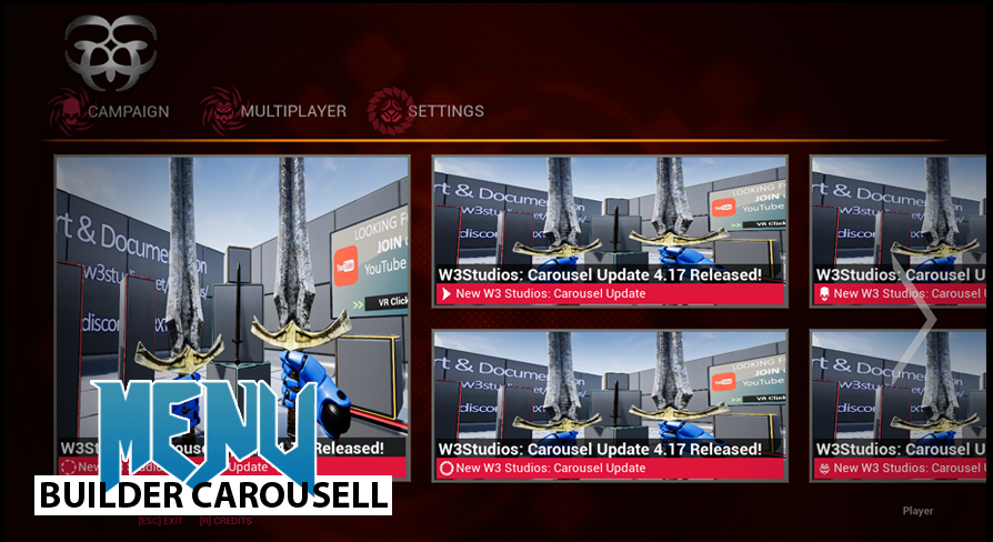 Menu Builder Carousel in Blueprints - UE Marketplace