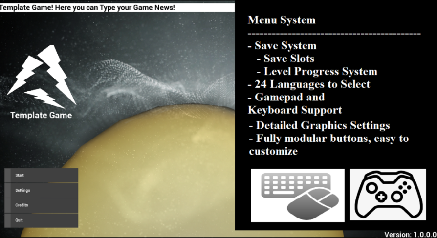 Menu SaveGame Progress：ブループリント - UE マーケットプレイス