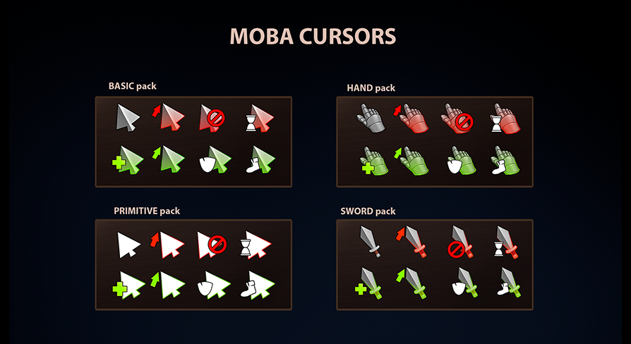 Moba Cursors in 2D Assets - UE Marketplace