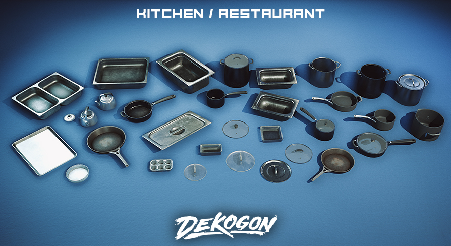 Modern Kitchen/Restaurant Props VOL.3 - Pots, Pans, and Cookware in ...