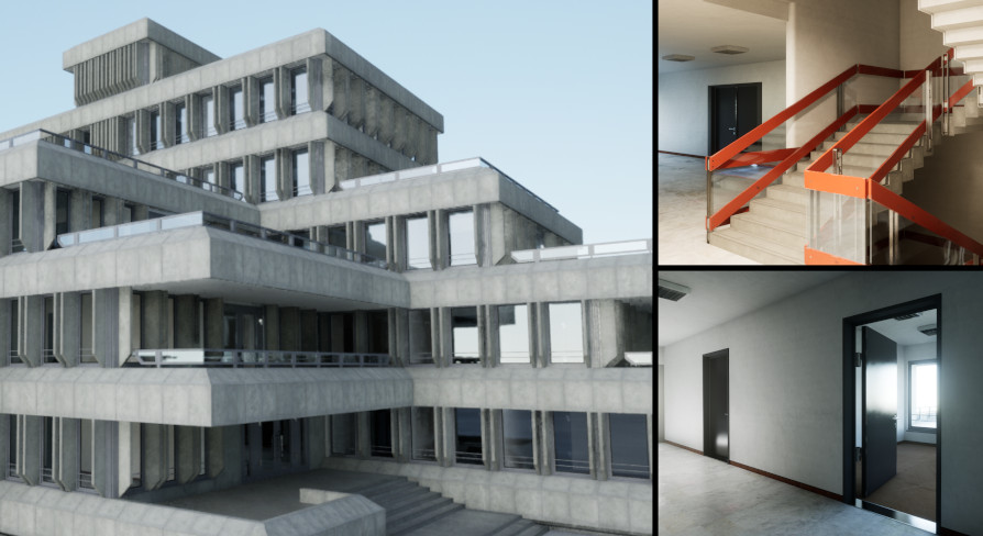 Modular Brutalist Building Vol. 2 in Environments - UE Marketplace
