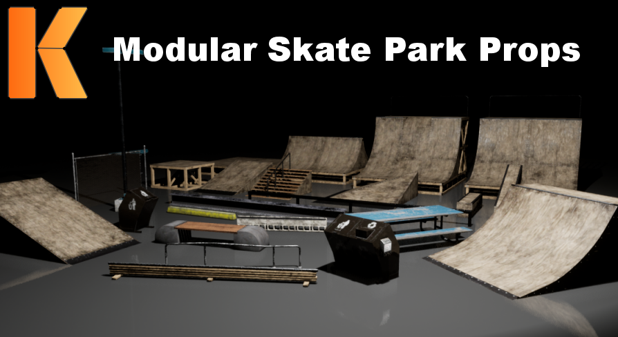 在道具创建的Modular DIY Style Skate Park Props - 虚幻引擎商城